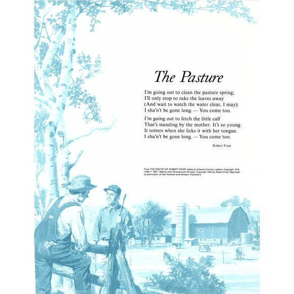 None | Other | The Pasture Robert Frost 98s Poem Retro Kitsch Wall Art ...